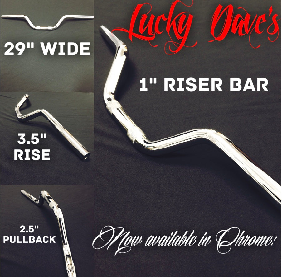 Lucky Dave Riser Bar Chrome – Valley Kustoms